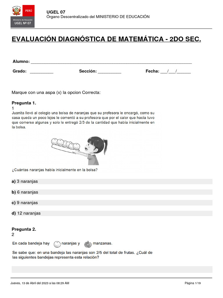 Ed Matematica 2sec 2023 | PDF