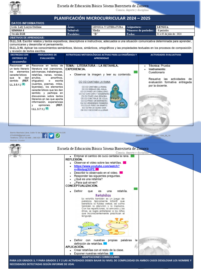 SEMANA 4_LENGUAJE_01 A 05_JULIO_24 | Descargar gratis PDF | Evaluación ...