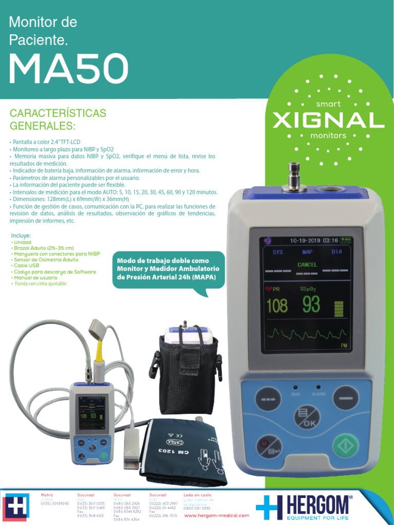 Monitor de Paciente MA50: NIBP y SpO2 | PDF