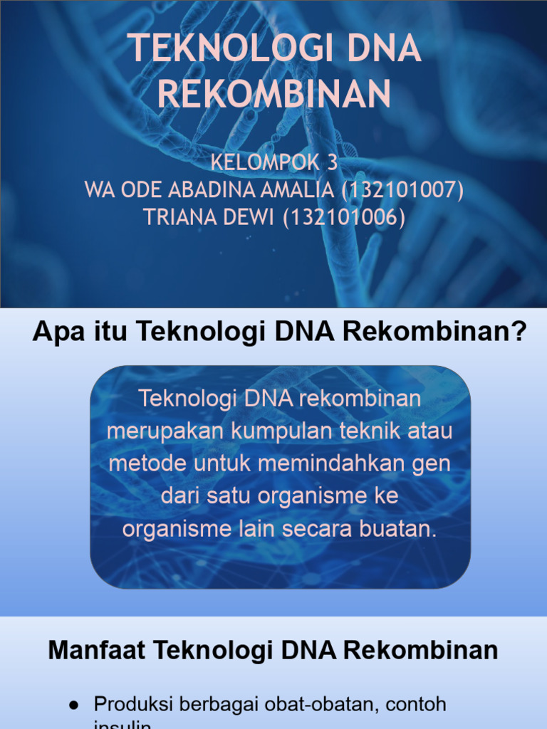 Teknologi DNA Rekombinan | PDF