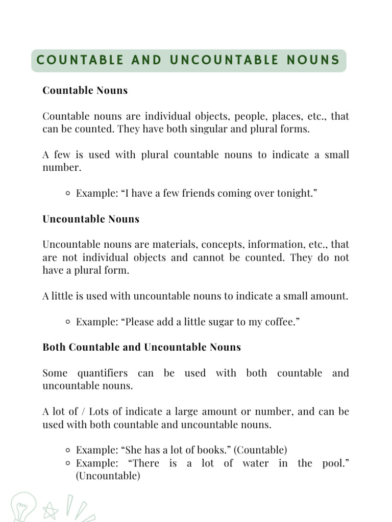 Past Simple - Past Progressive. Countable and Uncountable Nouns | PDF ...