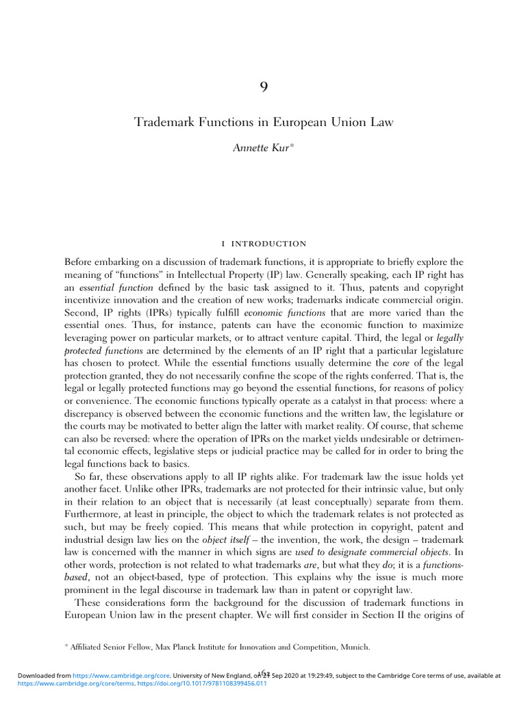 Functions of TM in European Context | PDF | Intellectual Property ...