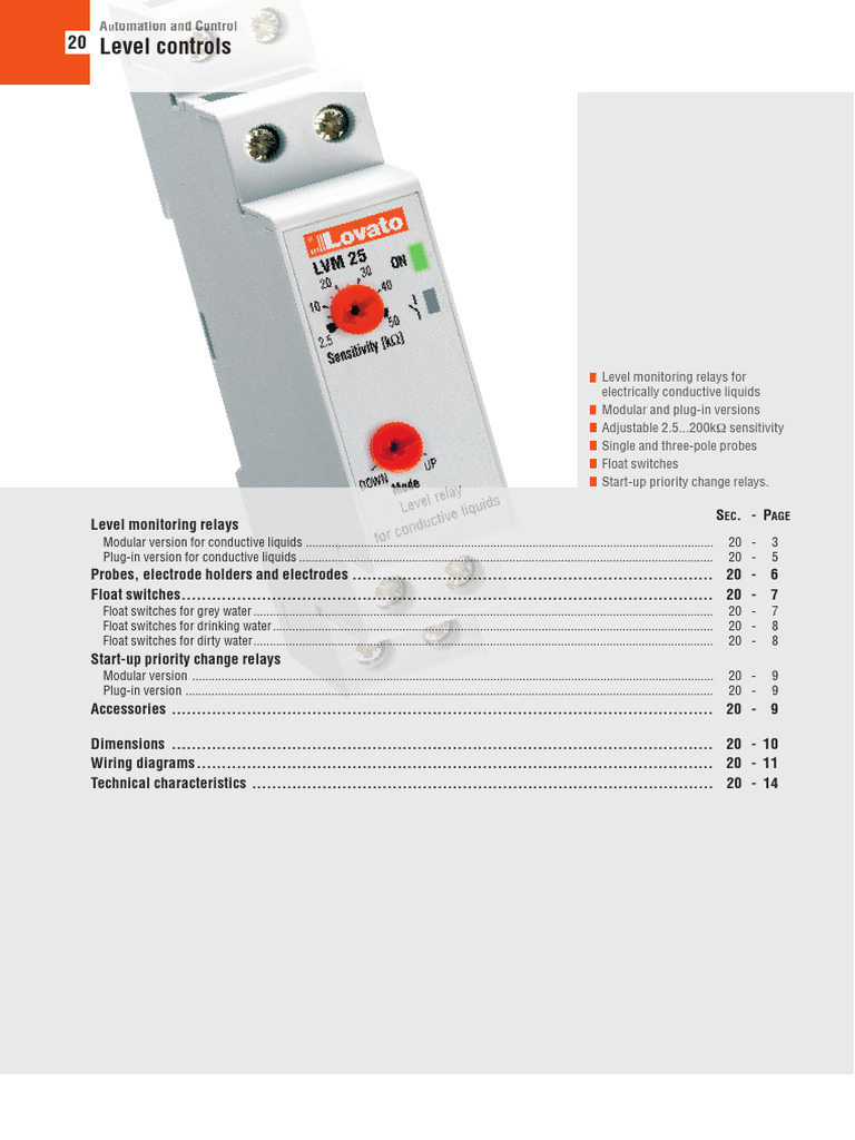20 - Level controls | PDF | Relay | Water