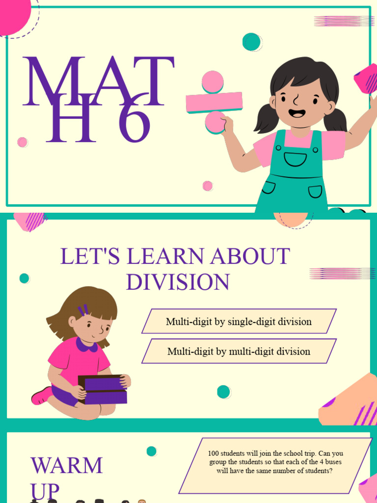 Division of Multi-Digit Numbers Lesson For Elementary | PDF | Division ...