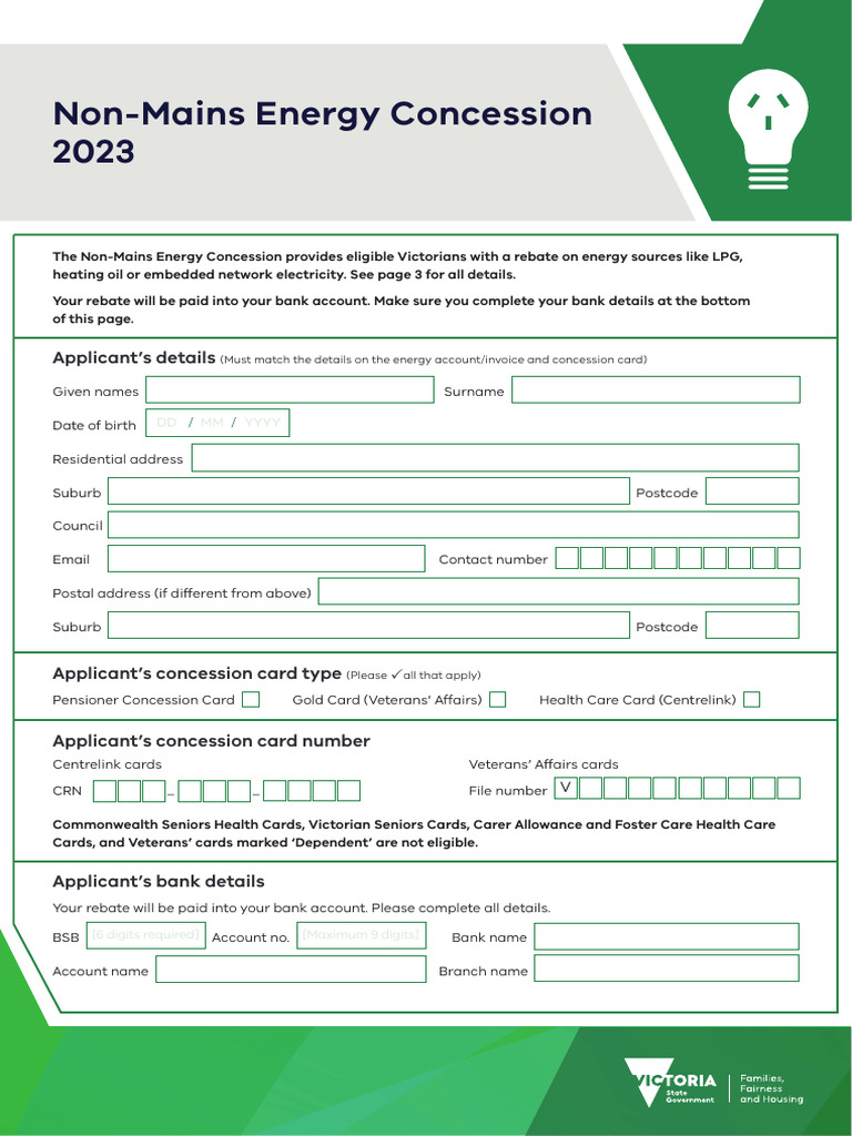 Non Mains Energy Concession Application Form | PDF | Liquefied ...