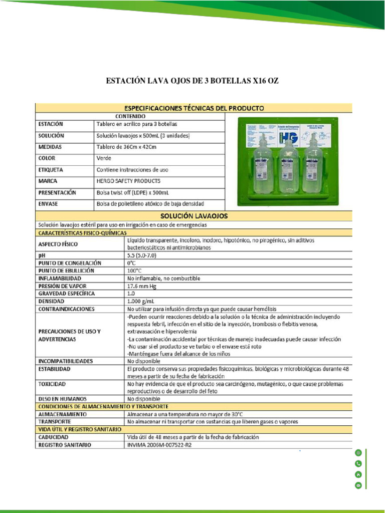 Estación Lavaojos 2 o 3 botellas | PDF