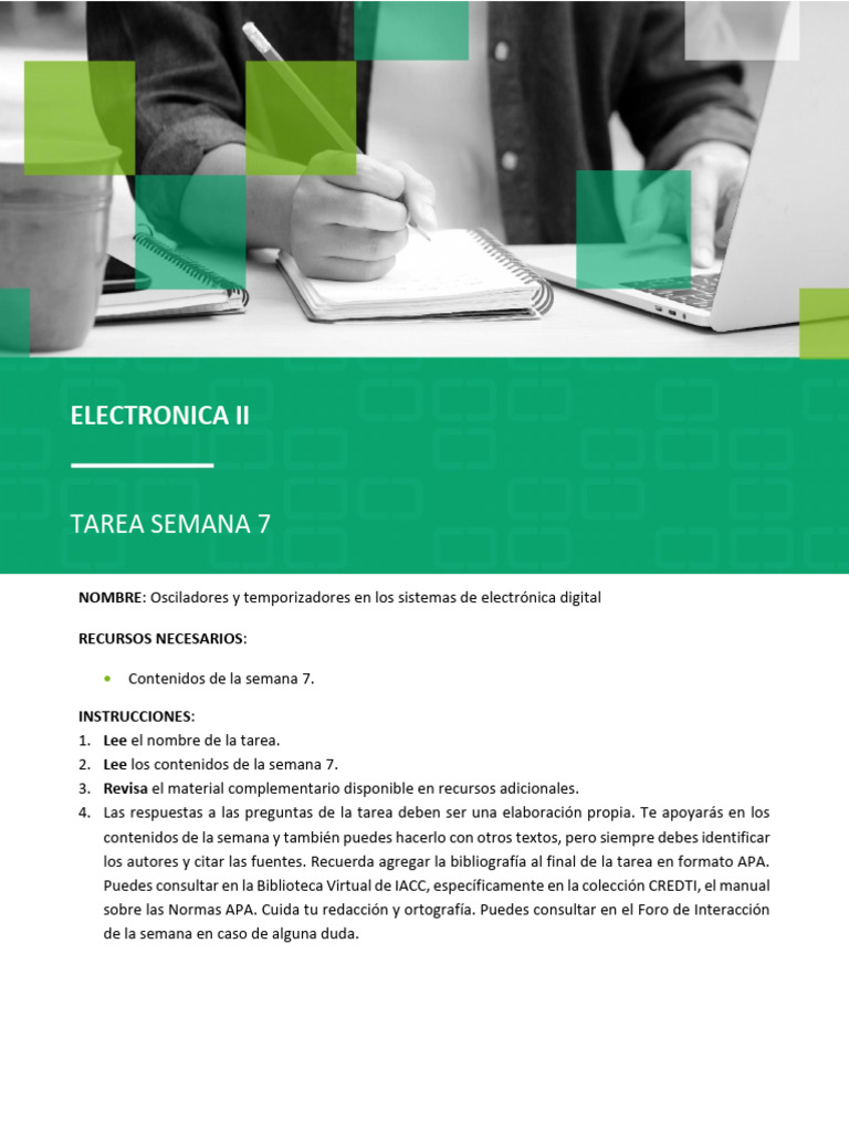 s7 Tarea Set C Elect2302 | PDF | Electrónica | Informática
