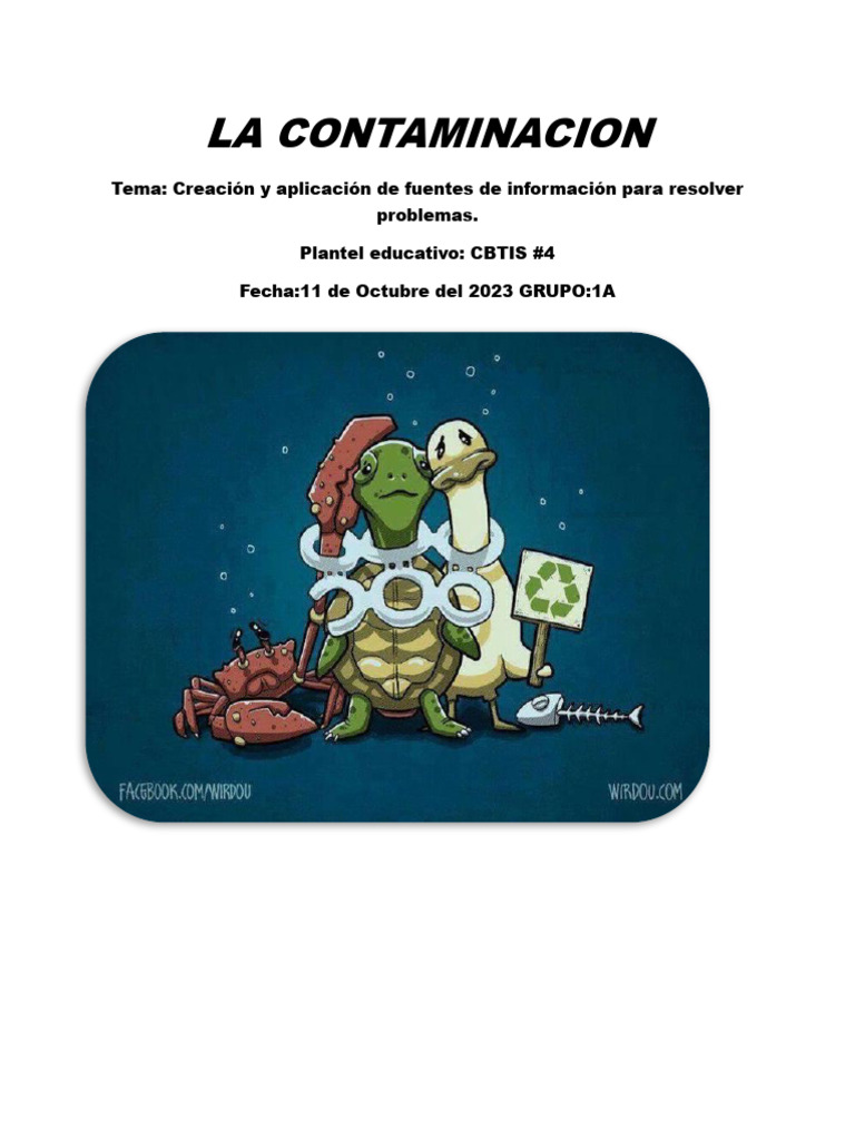 La Contaminacion Tarea Español | PDF | Contaminación | Residuos