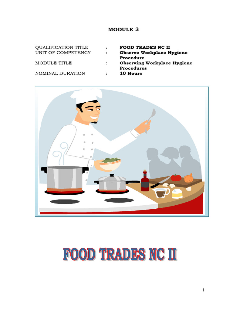 Y2 - Module 3 - Observe Workplace Hygiene Procedure | PDF | Hygiene | Hand Washing