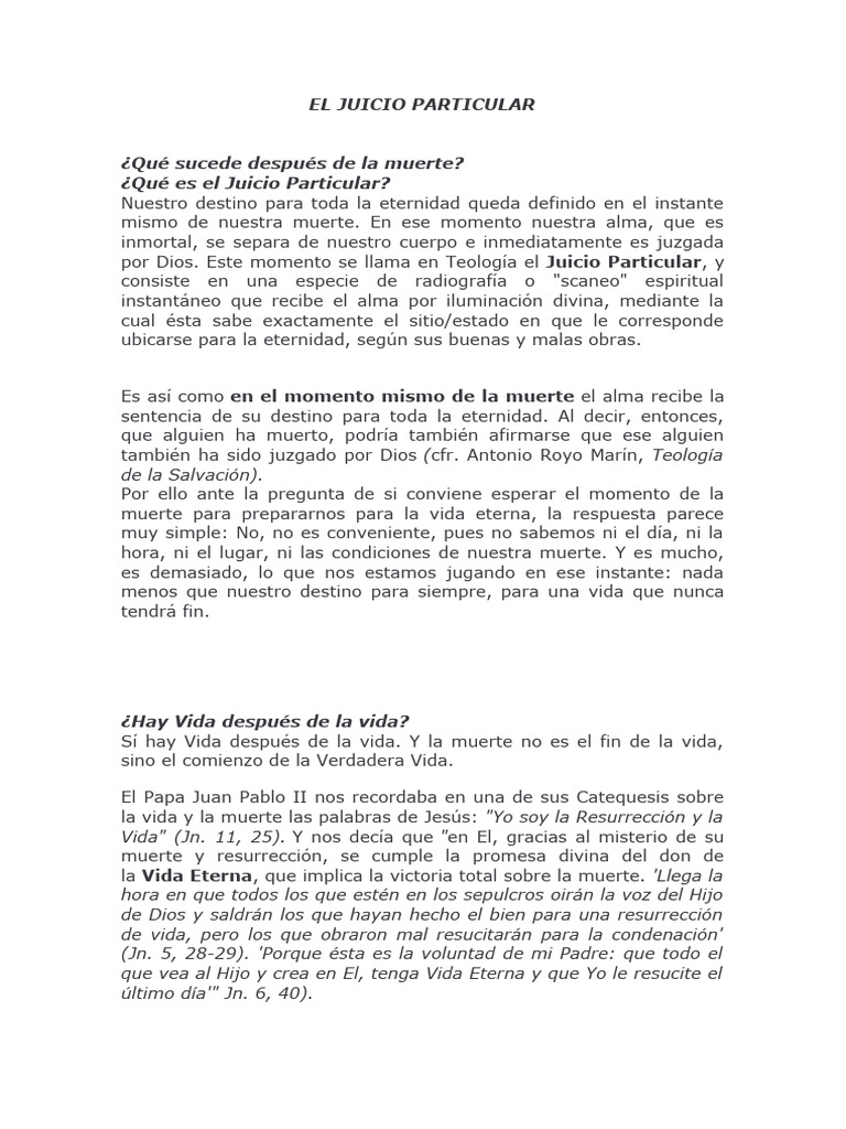 El Juicio Particular | PDF | Tomás de Aquino | Cristo (título)