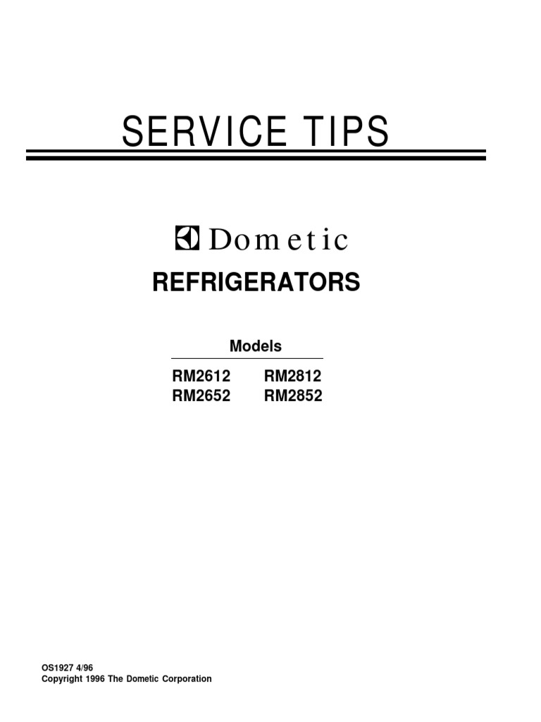 Dometic RM2652 RV Fridge | PDF | Direct Current | Fuse (Electrical)