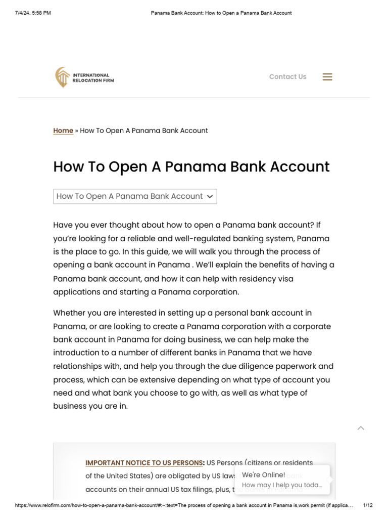 Panama Bank Account - How To Open A Panama Bank Account | PDF | Banks ...