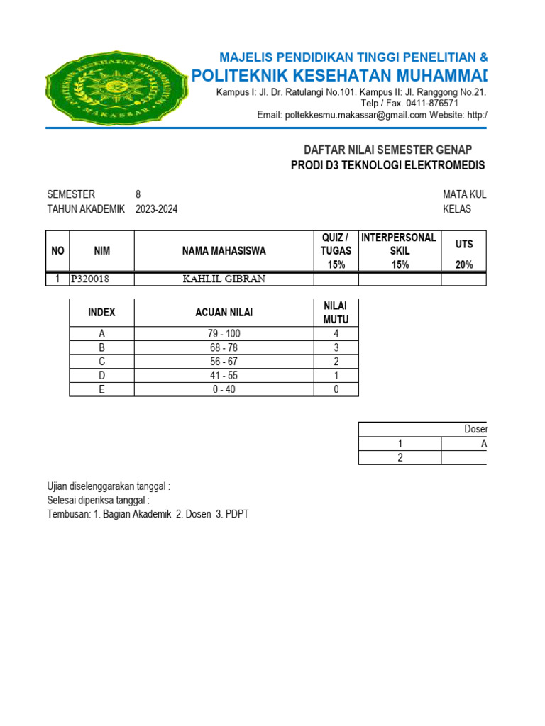 Format Nilai Compressed | PDF