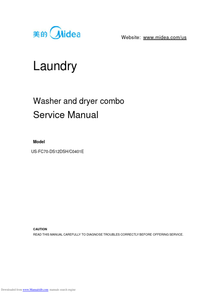 Midea Washer Dryer Combo Service Manual | PDF | Washing Machine | Ac ...