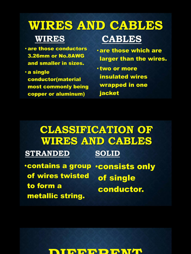Wires and Cables | PDF