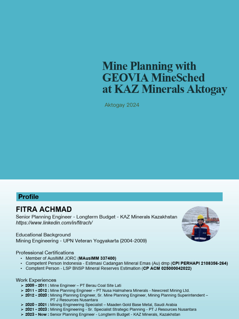 Mine Planning With GEOVIA MineSched-rev01 | PDF | Mining | 3 D Computer Graphics