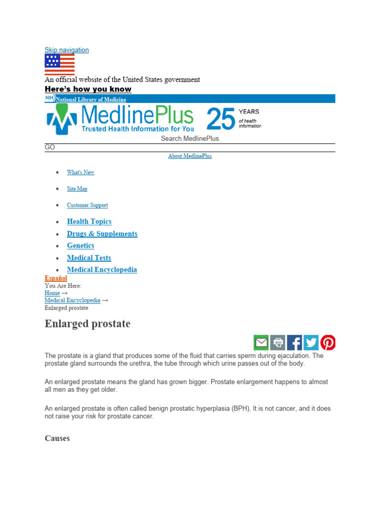Medline Plus 2024 | PDF | Prostate | Urinary Incontinence