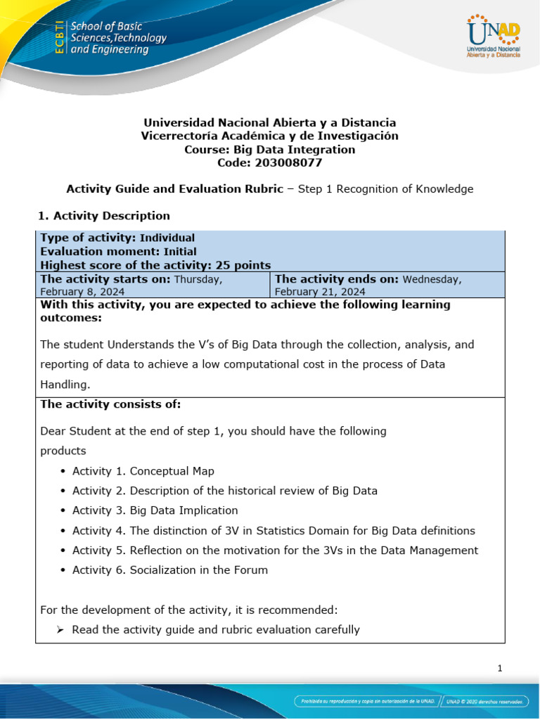 Activity Guide And Evaluation Rubric Step 1 Recognition Of Knowledge