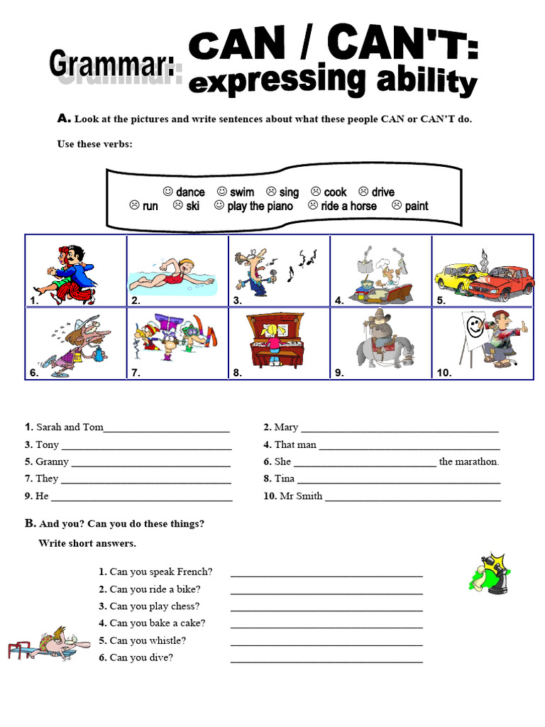 Can Do/Can't Do Activity Worksheet | PDF