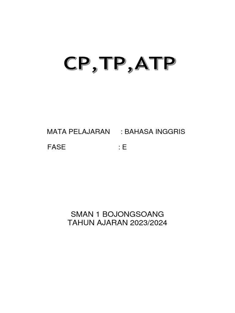 CP - TP - ATP - Bahasa Inggris Fase E - M. Saepul Akbar | PDF