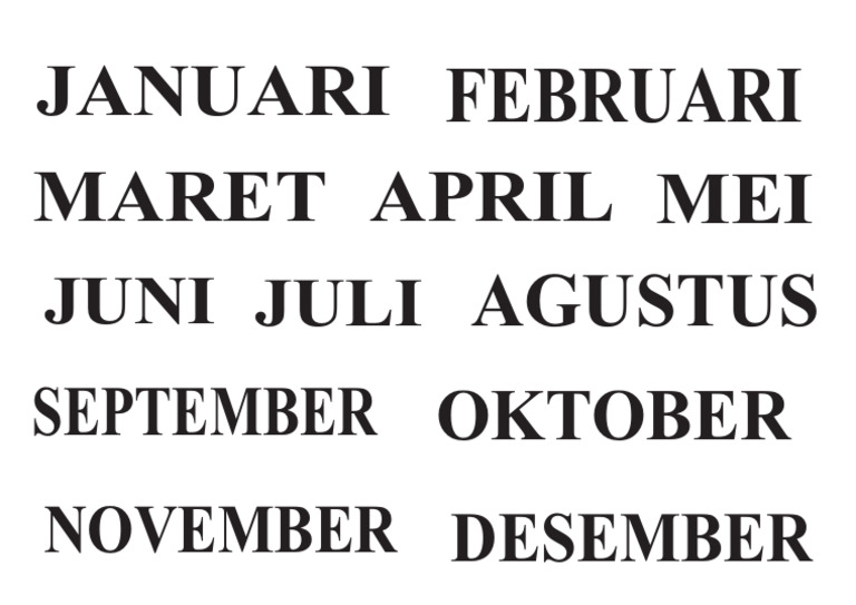 Nama Nama Bulan | PDF