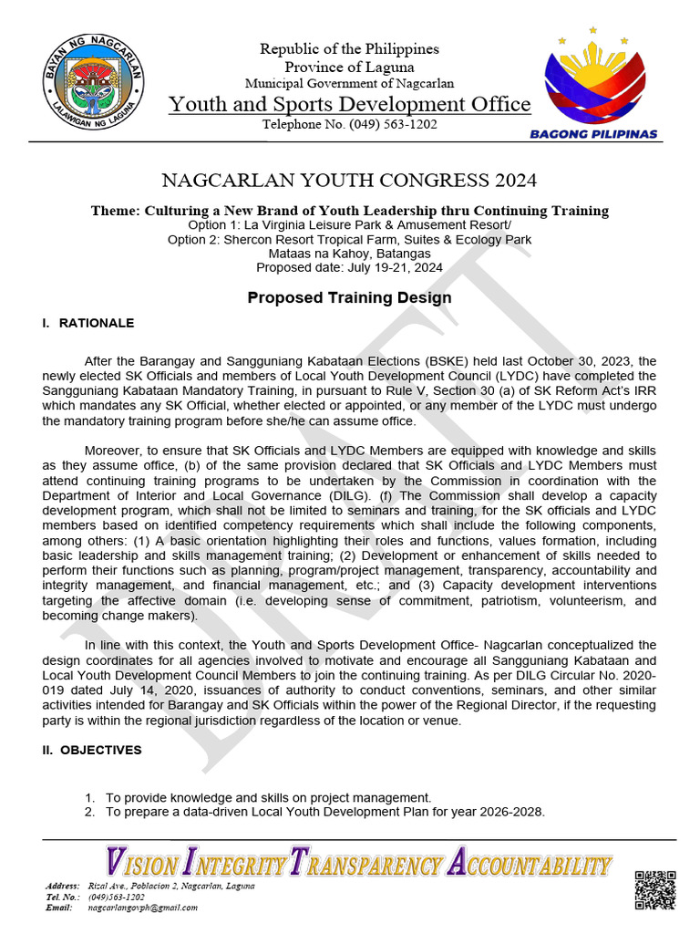 draft training design | PDF | Government