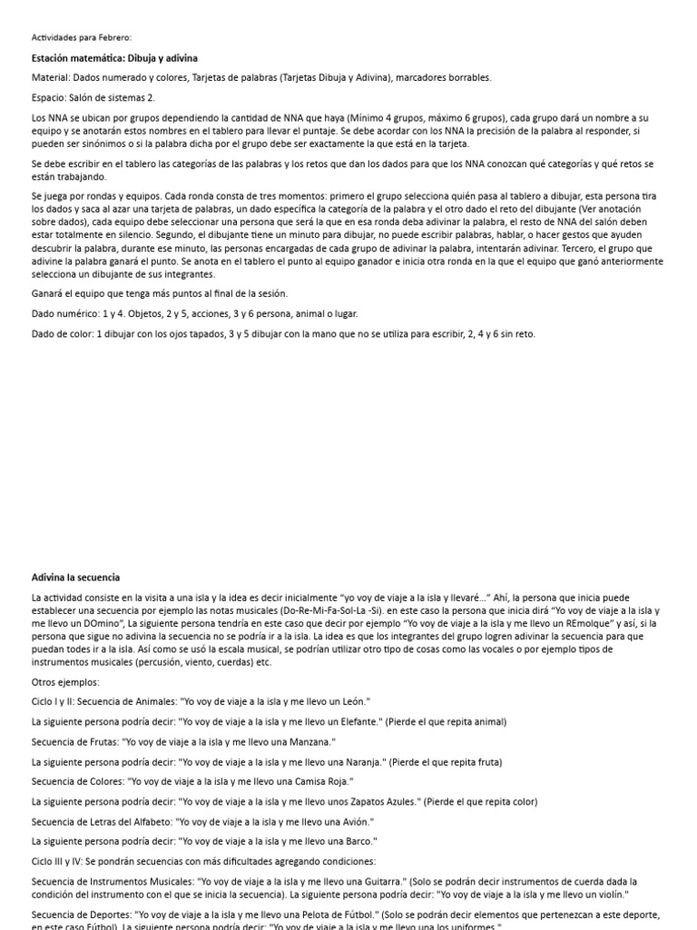 Actividades Matemáticas para Febrero | PDF