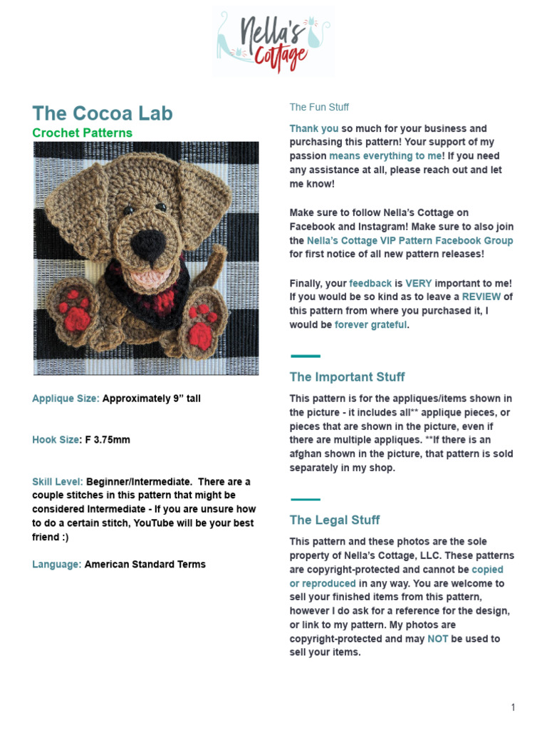 Cocoa Lab | PDF | Crochet | Textile Arts