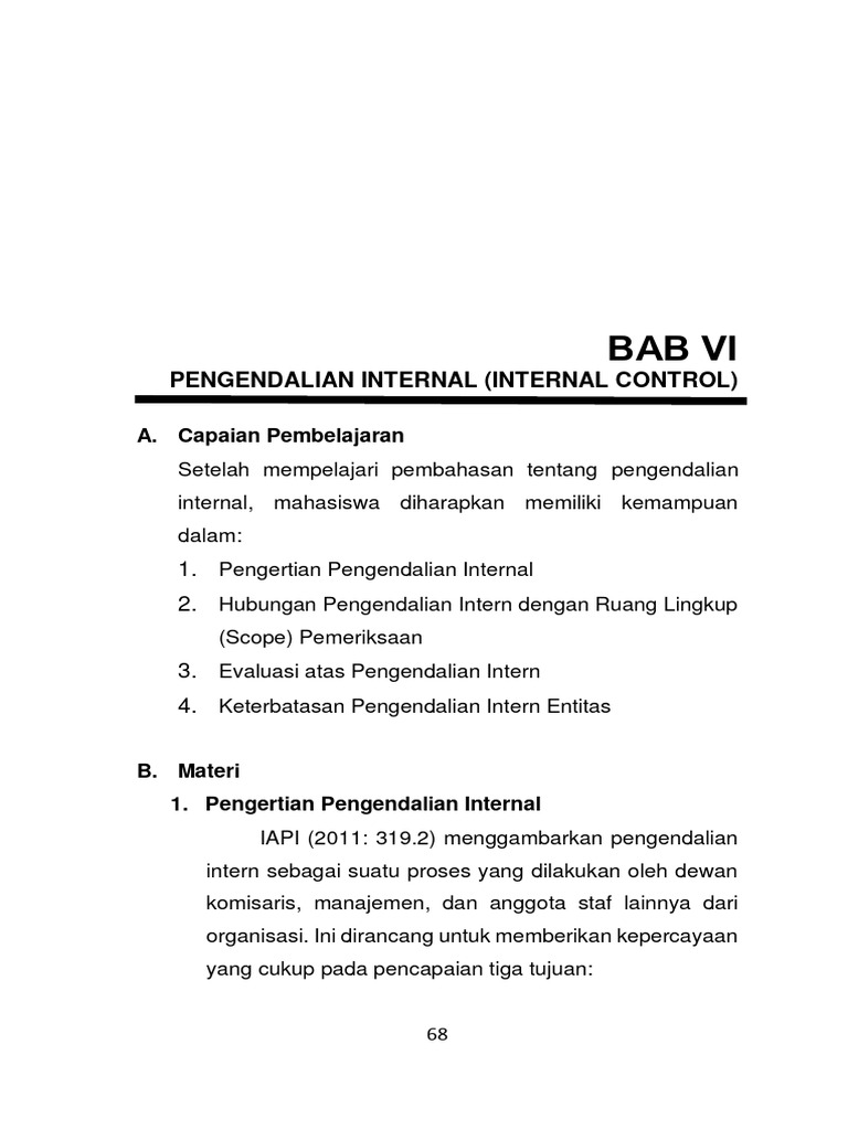 Pengendalian Internal (Internal Control) | PDF