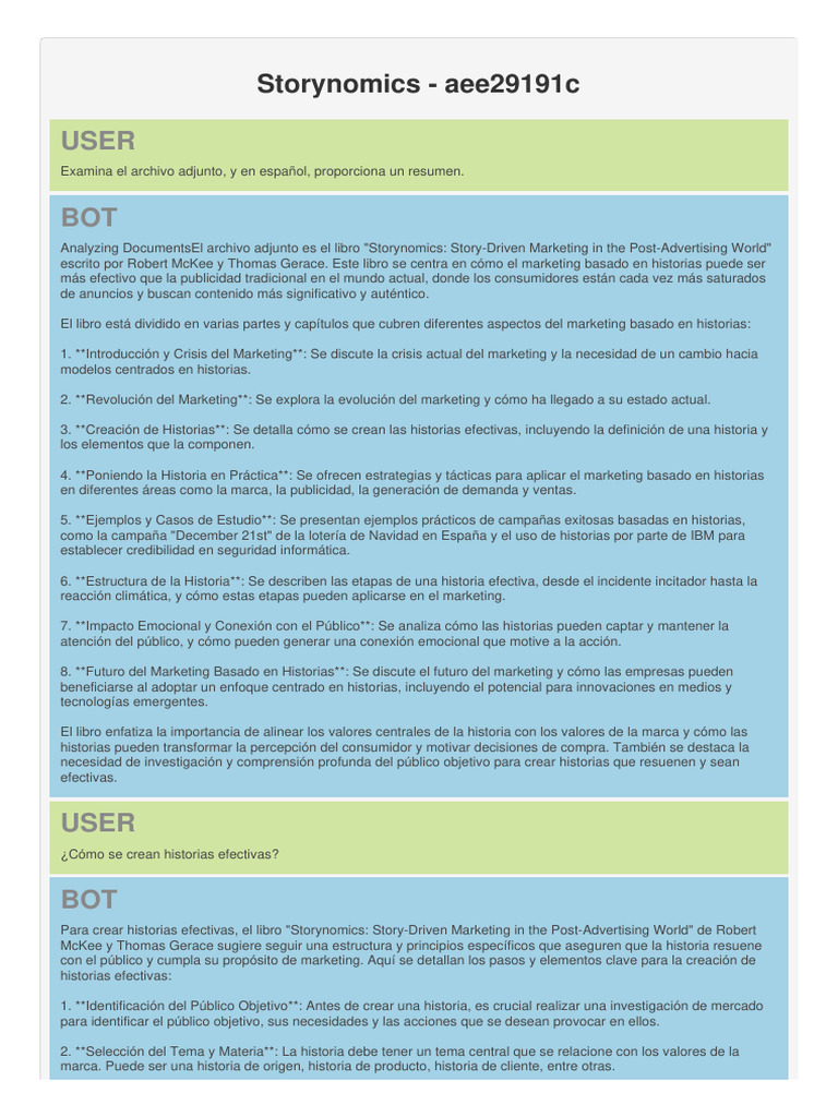 Ejemplo de Storynomics - Abacus AI | PDF | Marketing | Marca