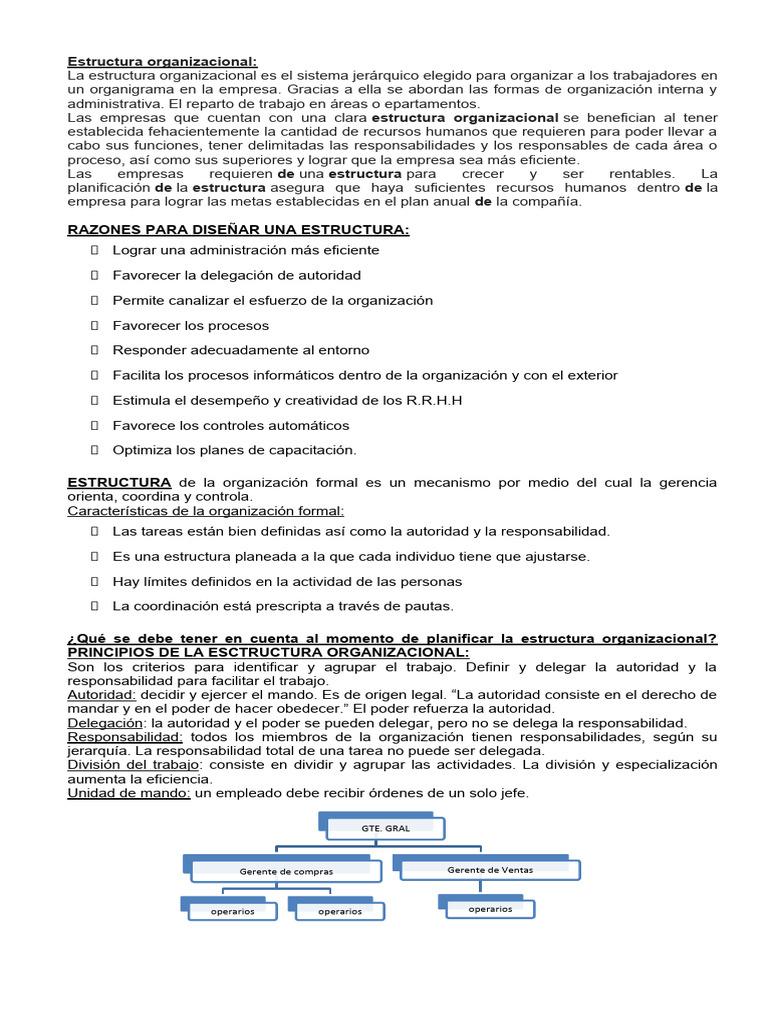 ESTRUCTURA de La Organización Formal Es Un Mecanismo Por Medio Del Cual ...