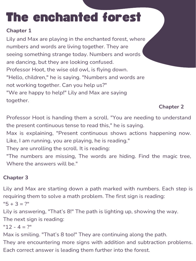 Ing, Math and Verb To Be Story | PDF | Language Arts & Discipline
