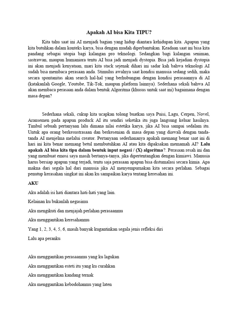 Apakah AI Bisa Kita TIPU | PDF | Filsafat | Komputer