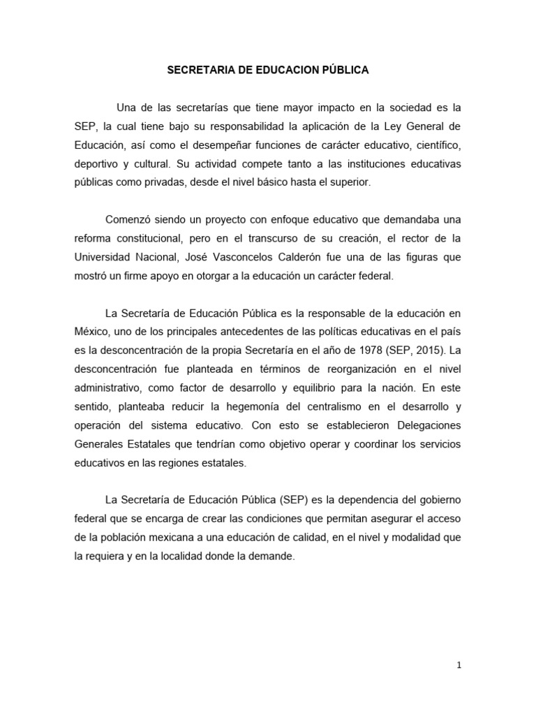 Funciones y Estructura de la SEP en México | PDF | Gobierno