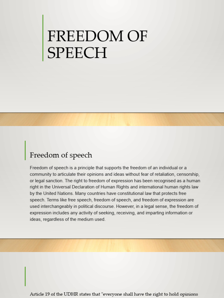 Understanding Freedom of Speech Rights | PDF