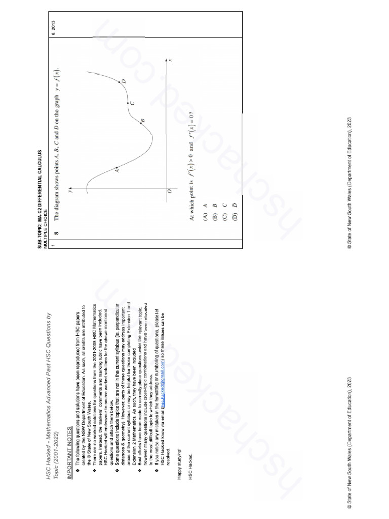 Calculus (Differentiation) - Year 12 | PDF
