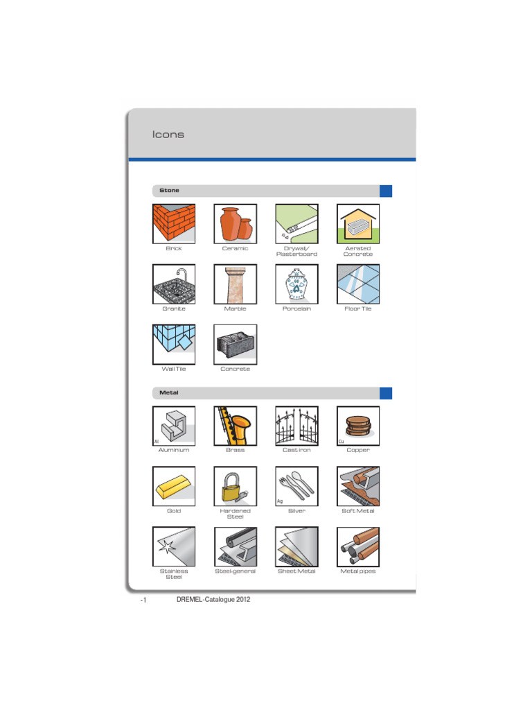 Dremel Material Icons Catalogue 2012 | PDF