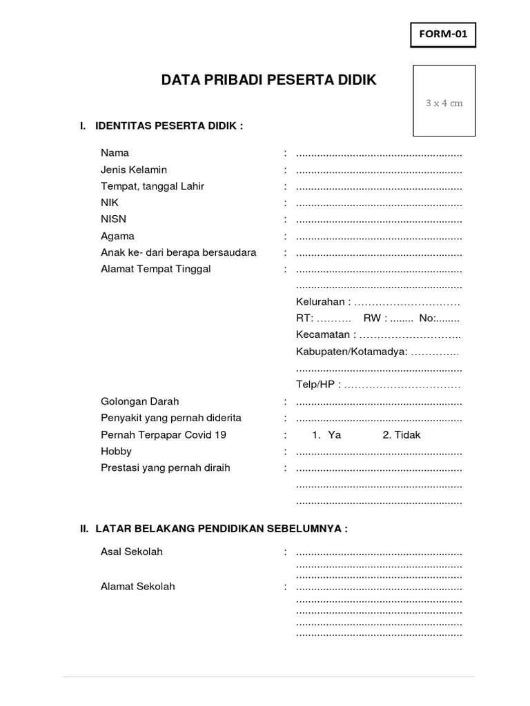 Form 1-4 - Berkas Lapor Diri CPDB 2024-1 | PDF