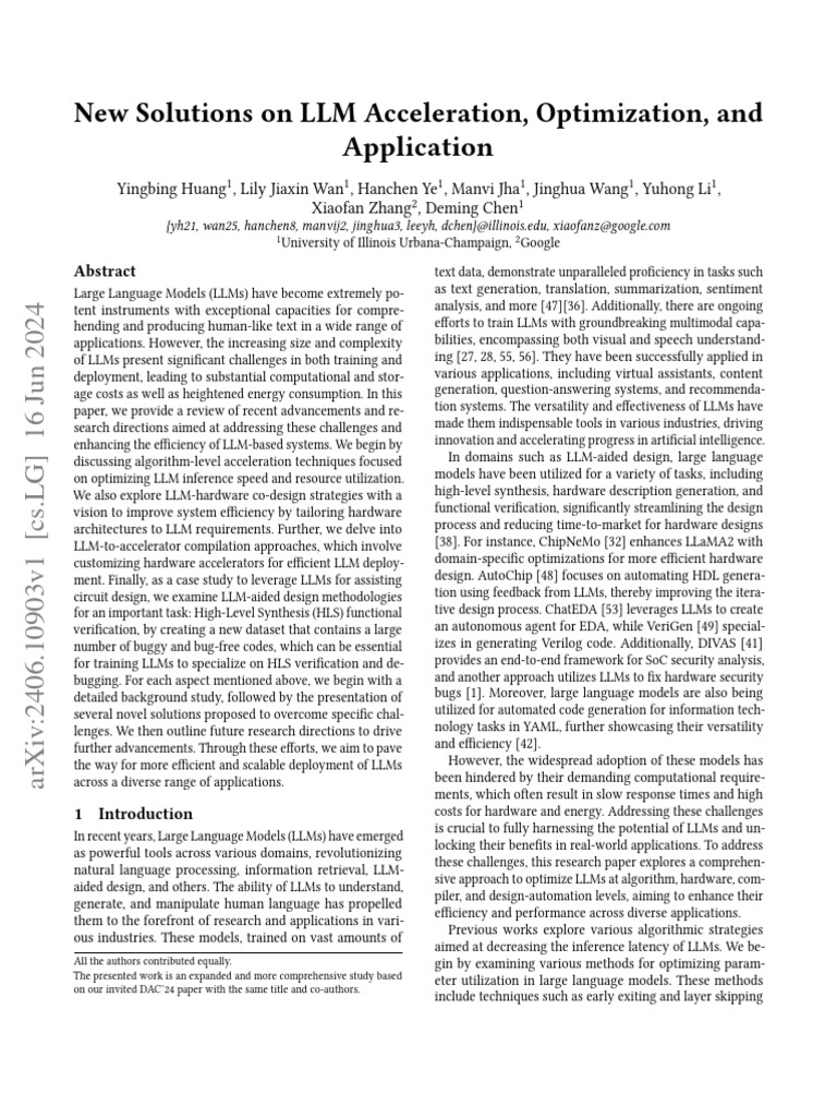 New Solutions On LLM Acceleration Optimization | PDF | Cache (Computing) | Hardware Description ...