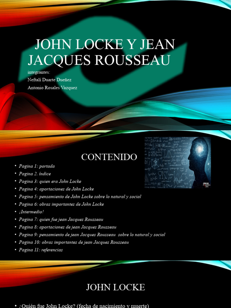 John Locke y Jean Jacques Rousseau | PDF | John Locke | Contrato social
