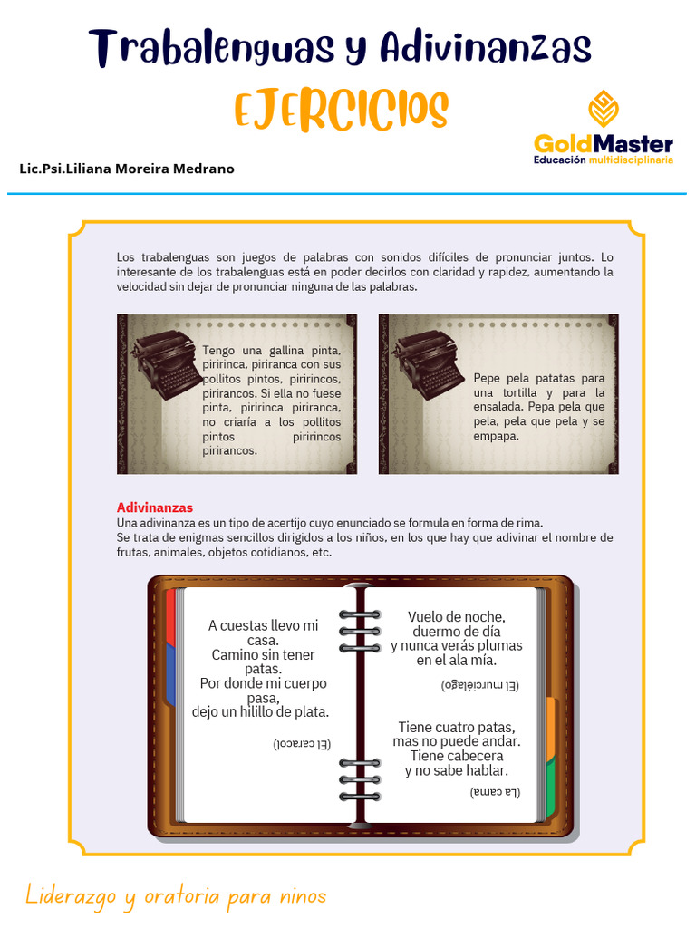 Trabalenguas y Adivinanzas 20240416 220932 0000 | PDF