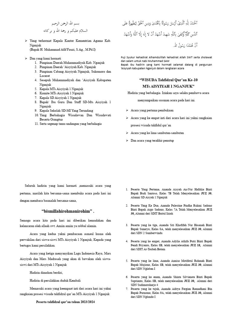 Teks MC Tahfidz-1 | PDF