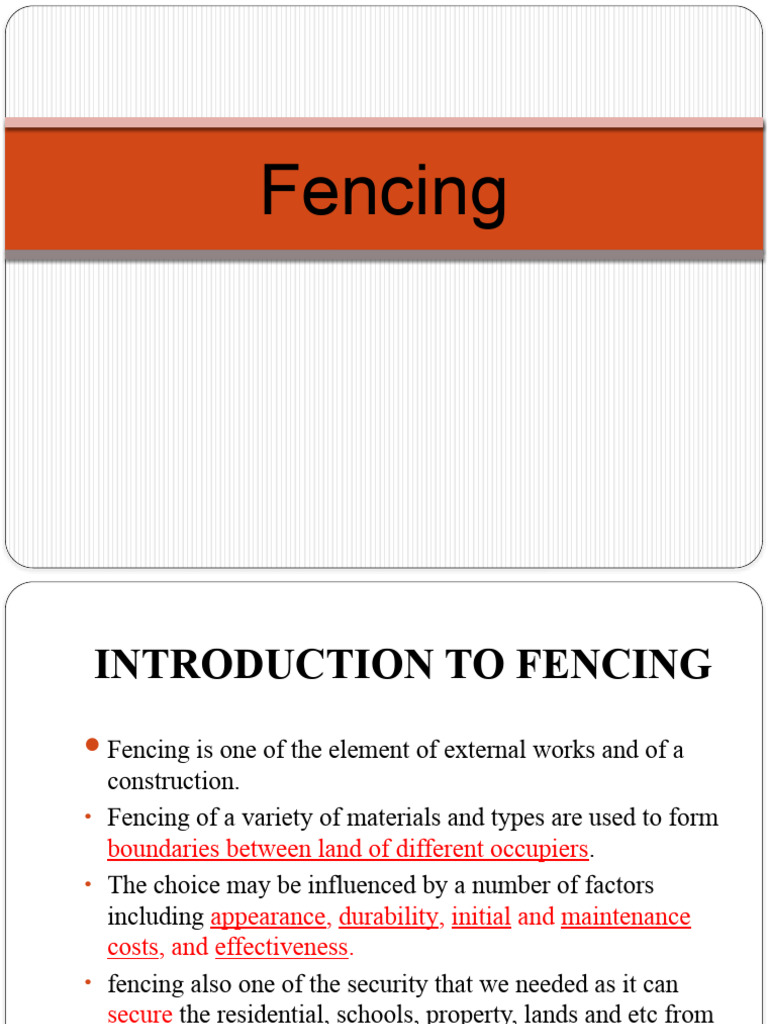 Types and Benefits of Fencing | PDF | Building Engineering | Materials