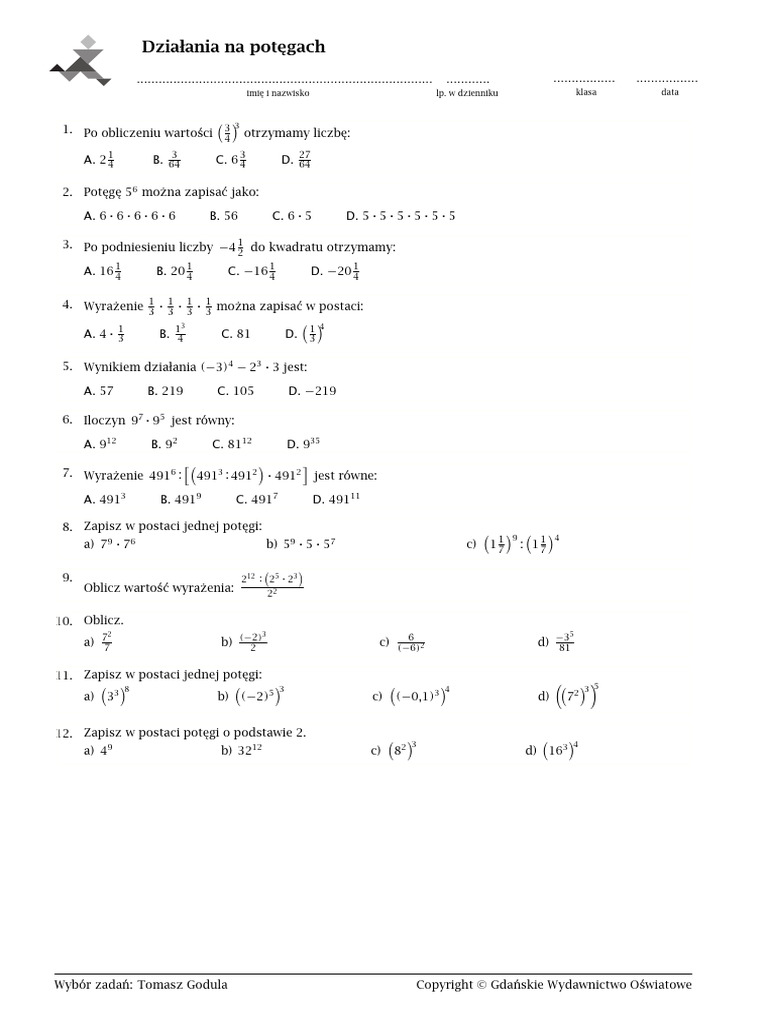 Dzialania - Na - Potegach, Domowe | PDF