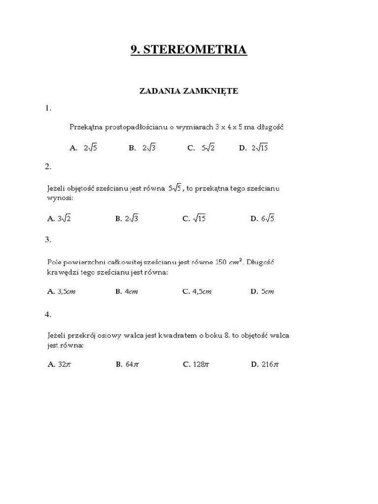 Stereometria | PDF