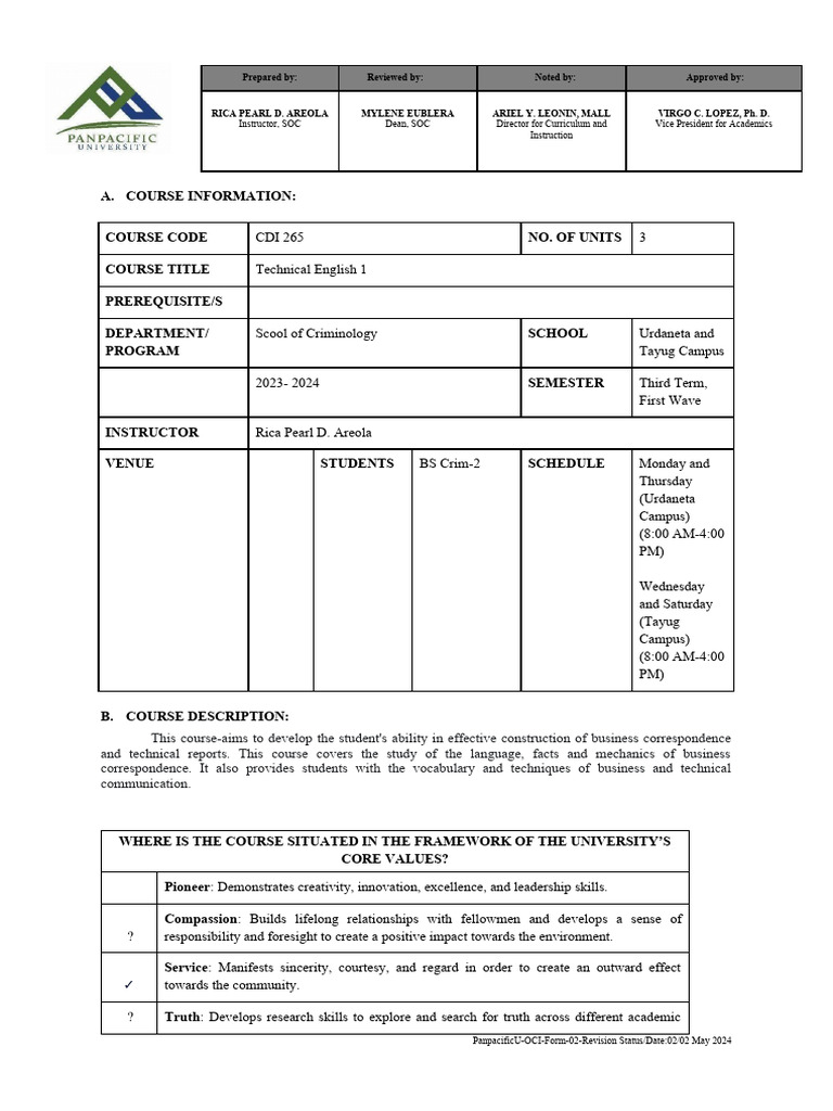 Modified Syllabus Technical Writing | PDF | Educational Assessment ...