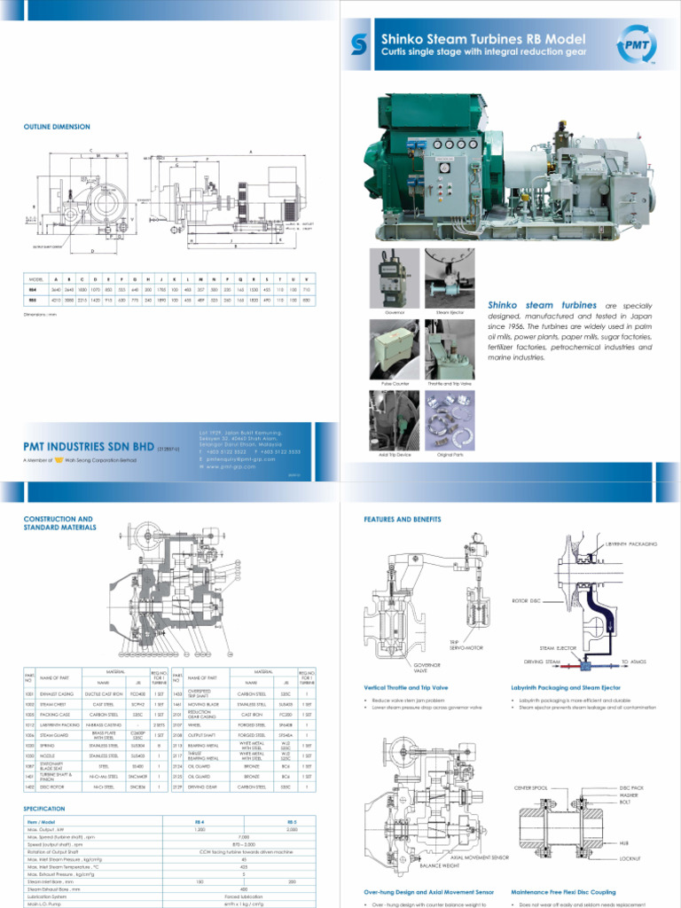 Shinko Steam Turbine RB Model | PDF