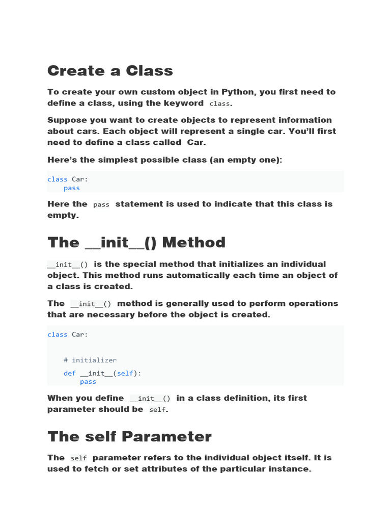 Object Car Pdf Class Computer Programming Method Computer 3618