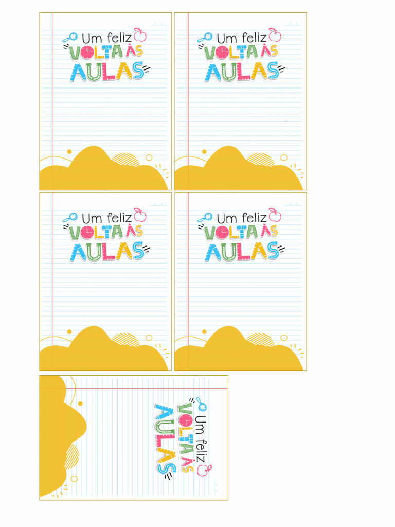 CARTÃO VOLTA ÀS AULAS 3 - Impressão A4 | PDF