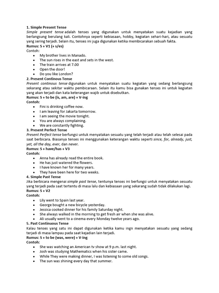 English Tenses Explained Simply | PDF | Verb | Sentence (Linguistics)